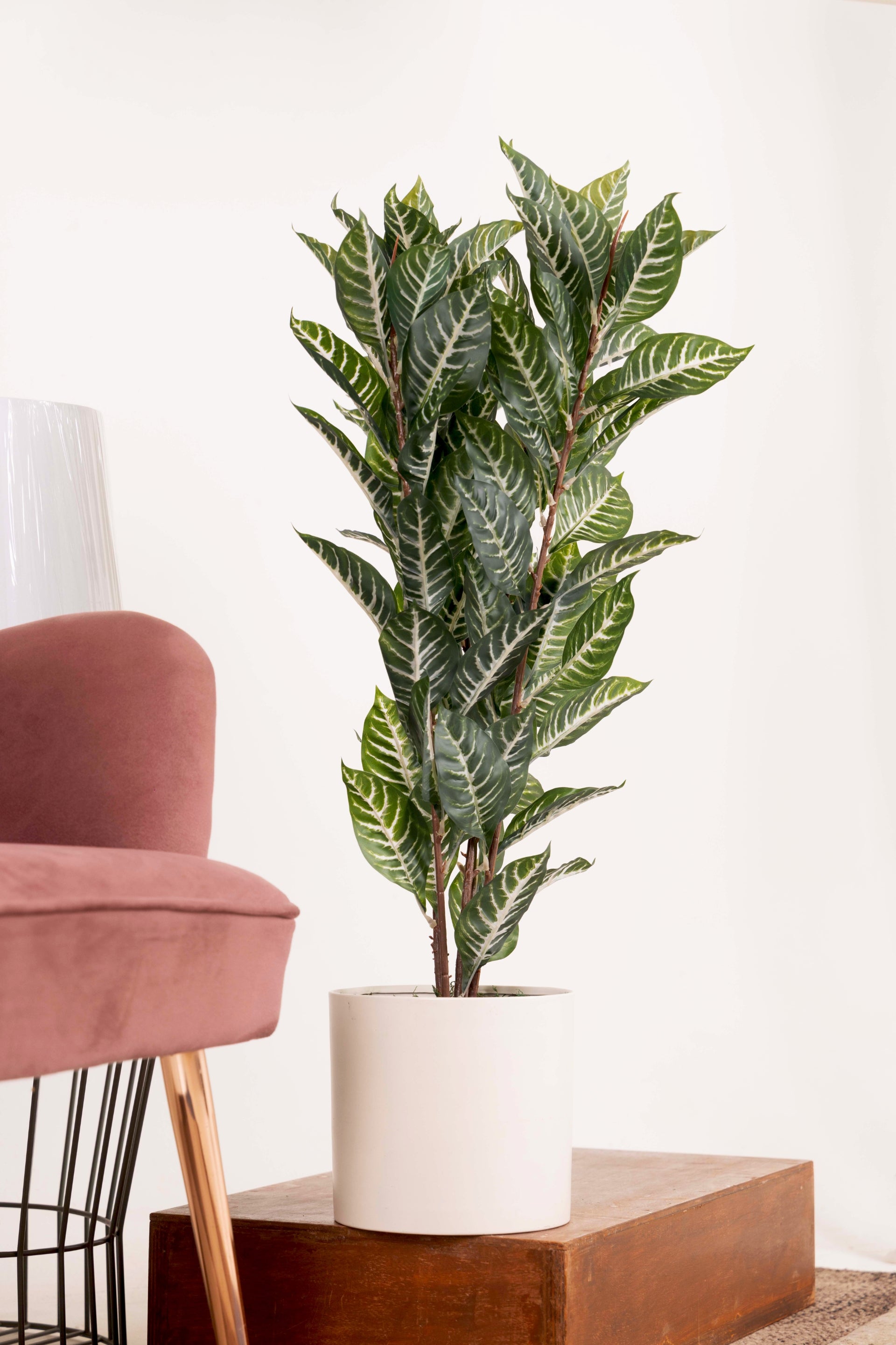 PolliNation Artificial Green Plant With Medium Leaves without Pot (3 F